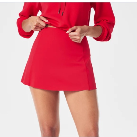 SPANX | Shorts | Spanx Booty Boost Core Luxe Skort Red 4 S | Poshmark